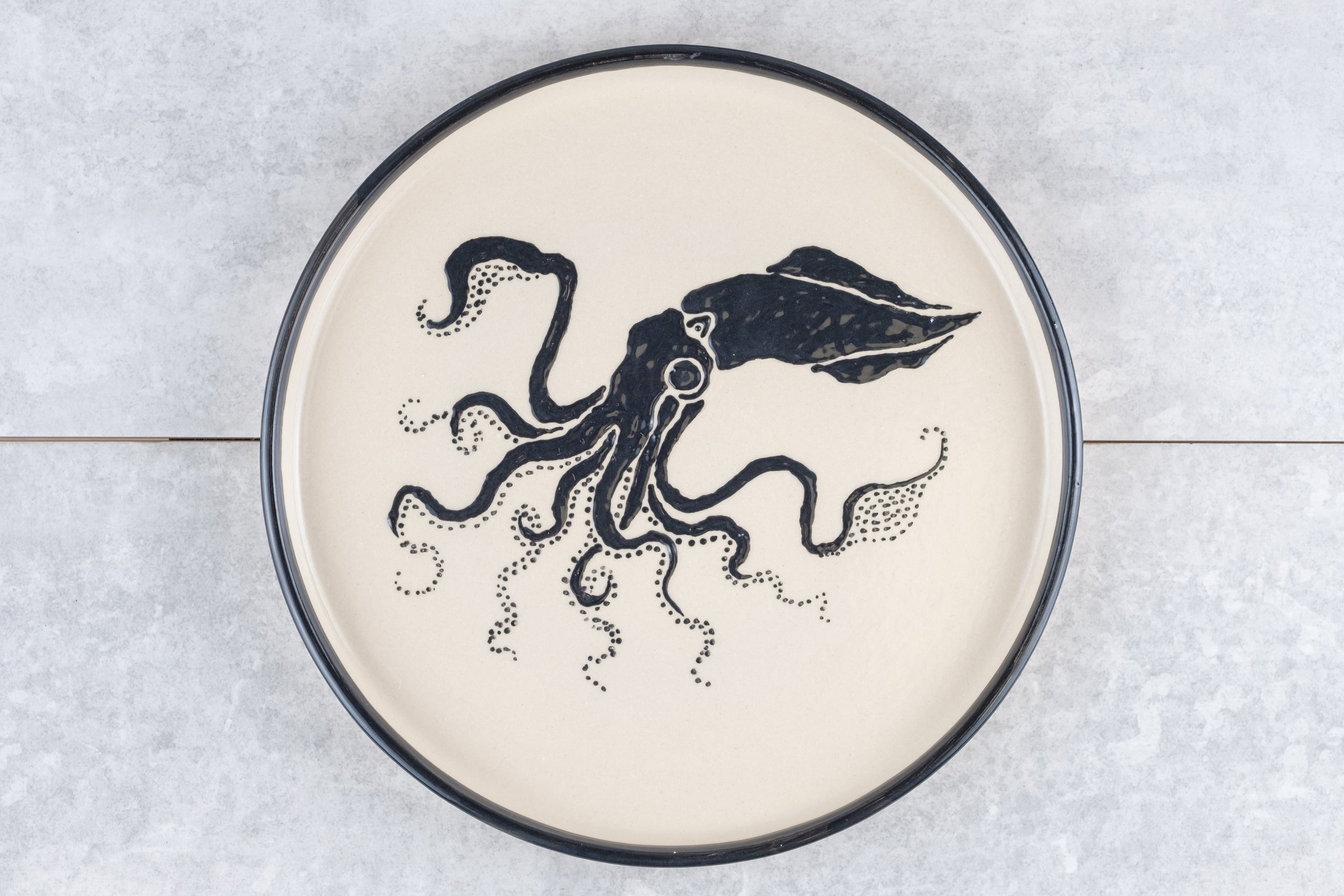 Tattoo Dinner Plate - Kraken | John Burgess Ceramics